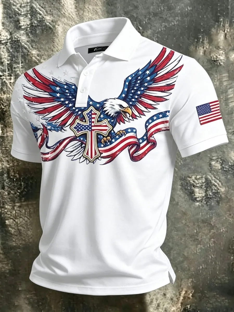 Men'S 250Th Anniversary Of The USA Creative Print Short-Sleeve Polo Sh ...