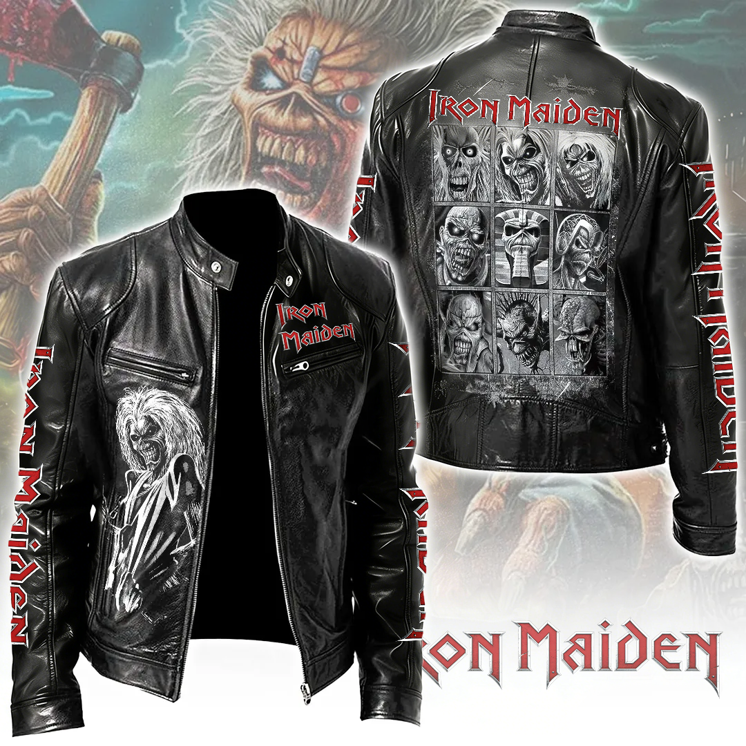Heavy Metal Killer Multi Element Rock Printed Leather Jacket - customive