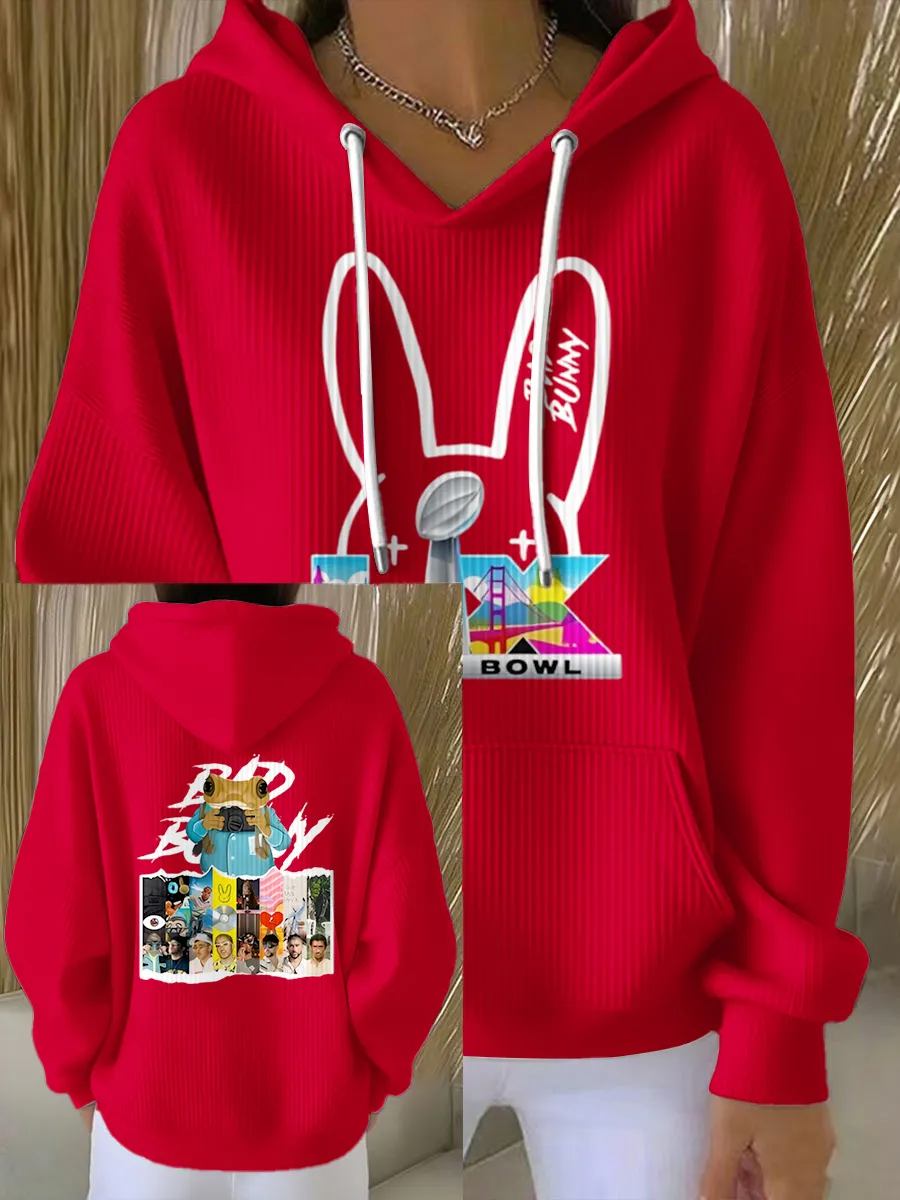 Bad Bunny Super Bowl LX Graphic Hoodie - prinashop